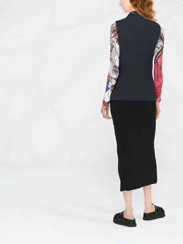MARC LE BIHAN Frayed-edge High-waist Skirt