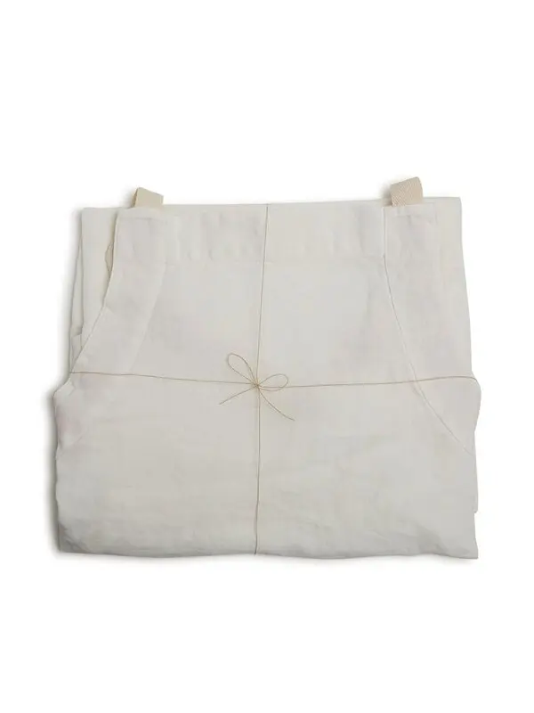 ONCE MILANO Long Linen Apron - White