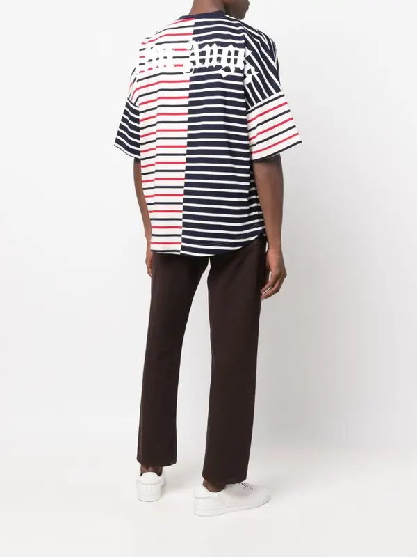Palm Angels Striped Logo-print T-shirt