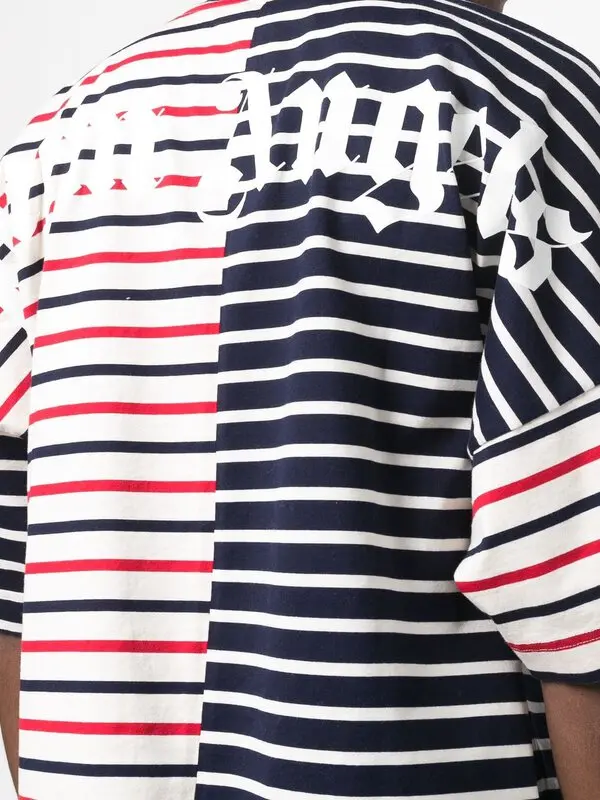 Palm Angels Striped Logo-print T-shirt