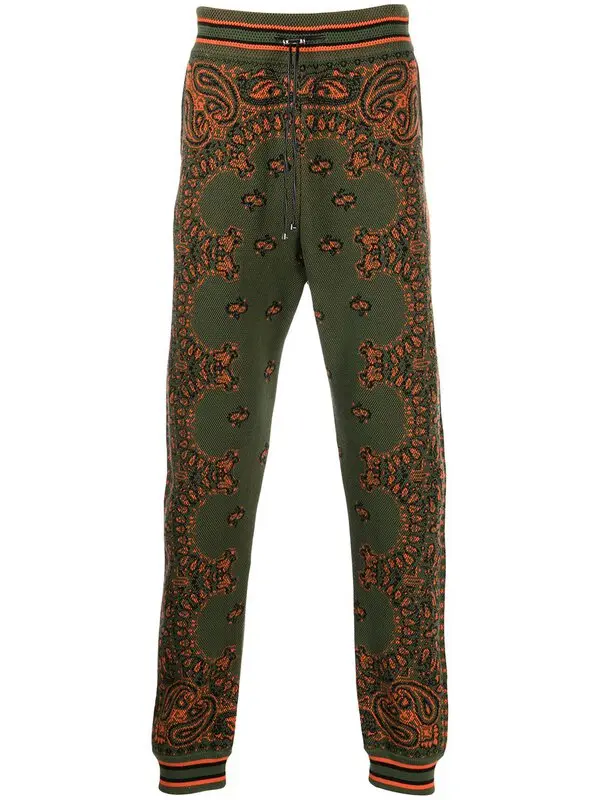 Amiri Paisley-print Track Pants - Green