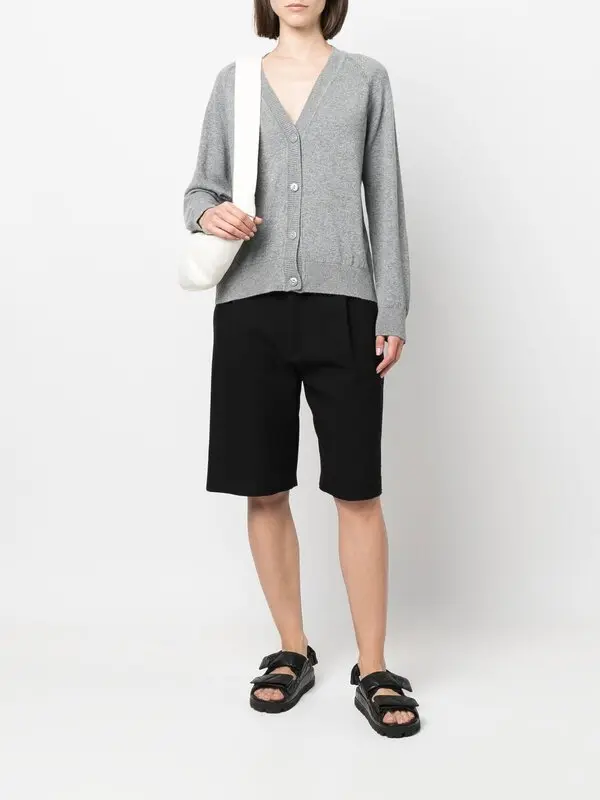 BARRIE V-neck Cashmere Cardigan - Grey