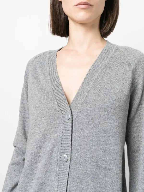 BARRIE V-neck Cashmere Cardigan - Grey