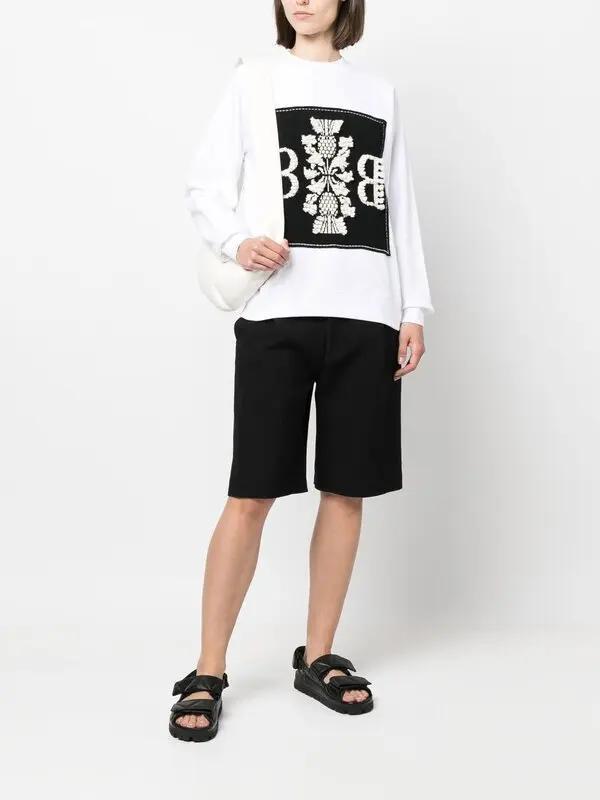 BARRIE Embroidered Panelled Sweatshirt - White