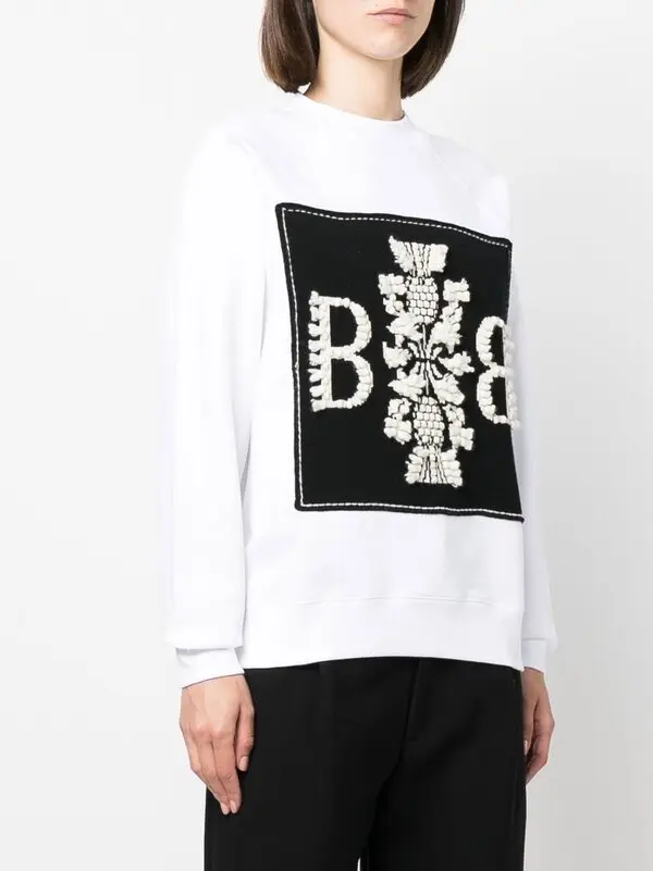 BARRIE Embroidered Panelled Sweatshirt - White
