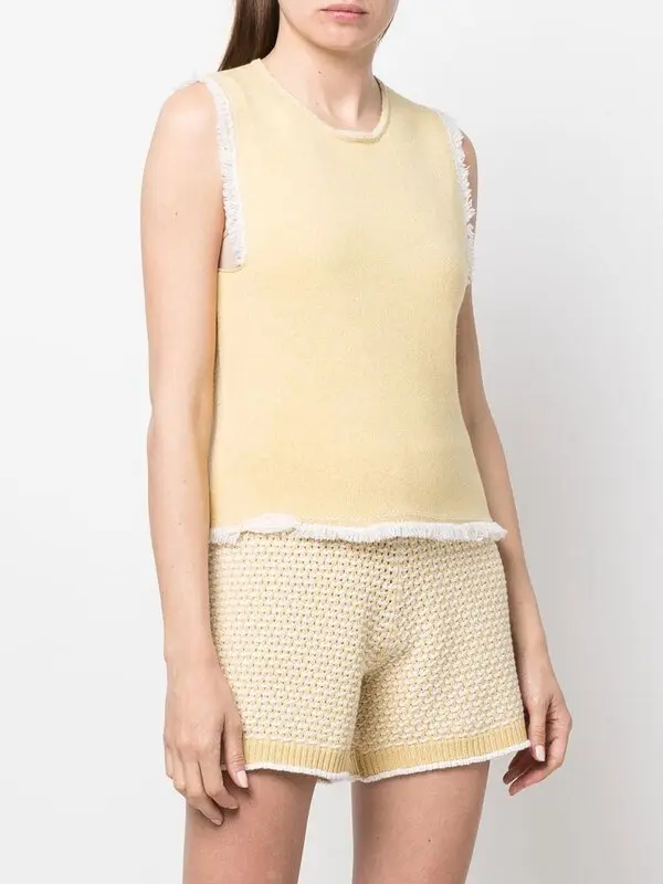 BARRIE Fringe-trim Top - Yellow
