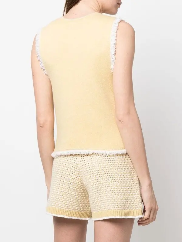 BARRIE Fringe-trim Top - Yellow