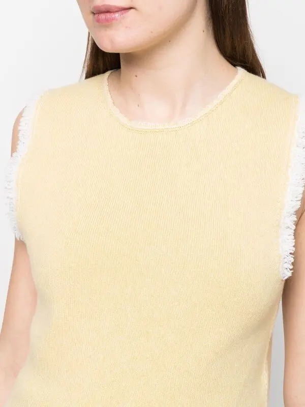 BARRIE Fringe-trim Top - Yellow