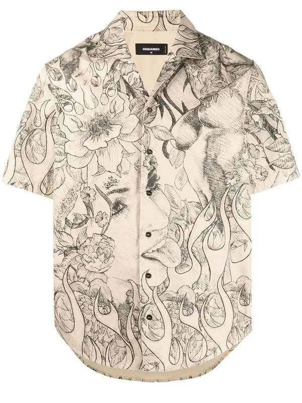 Dsquared2 Graphic-print Short-sleeved Shirt