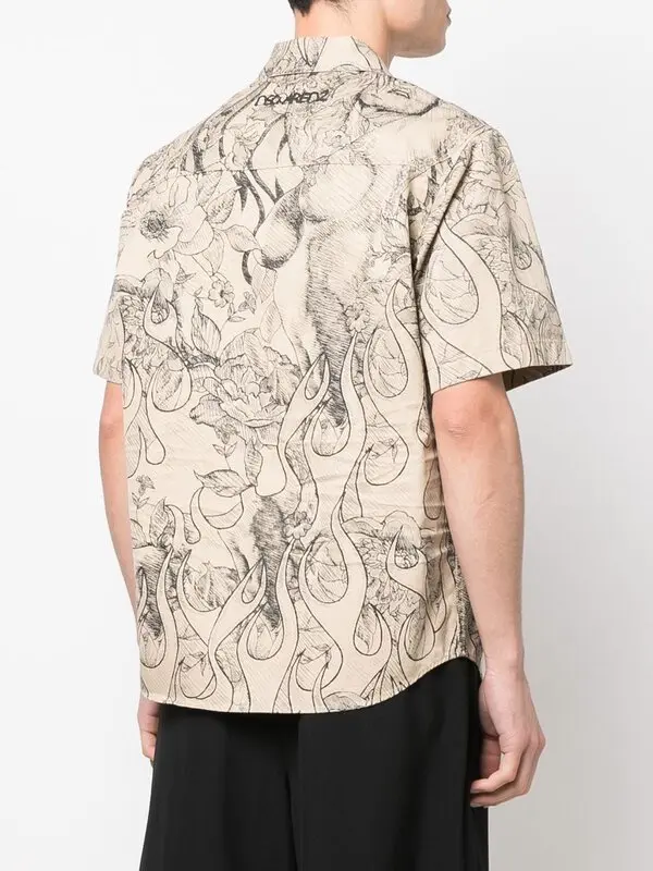 Dsquared2 Graphic-print Short-sleeved Shirt