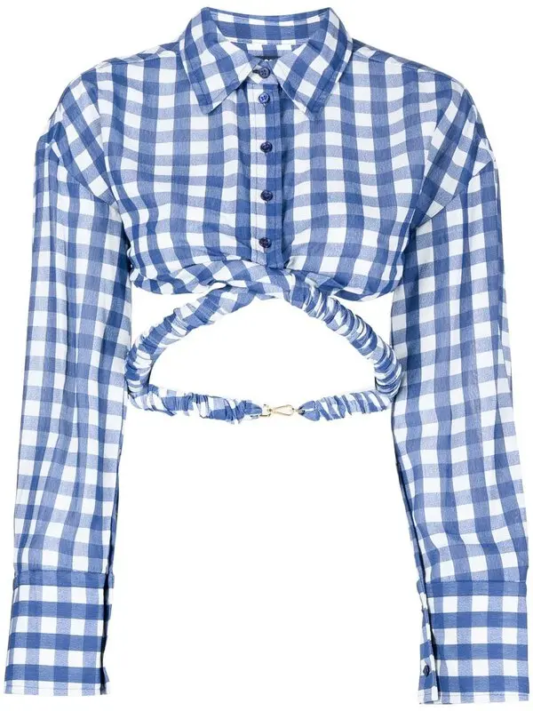 Jacquemus Gingham Cropped Blouse