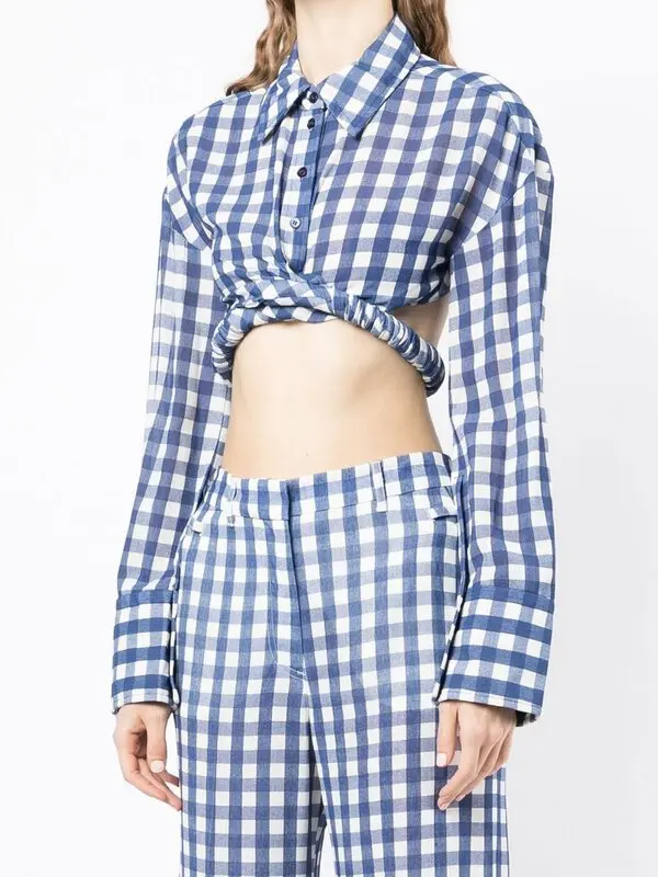 Jacquemus Gingham Cropped Blouse