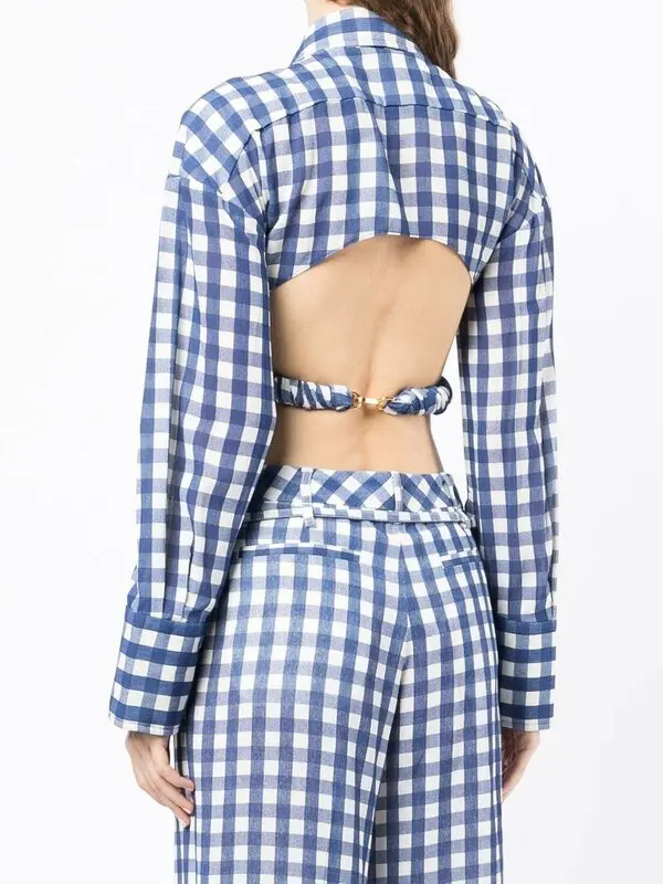 Jacquemus Gingham Cropped Blouse