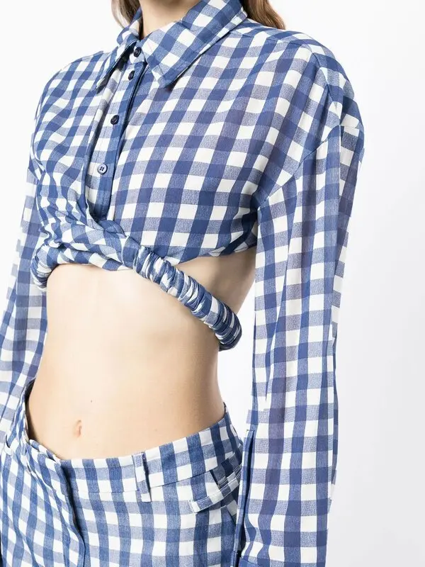 Jacquemus Gingham Cropped Blouse