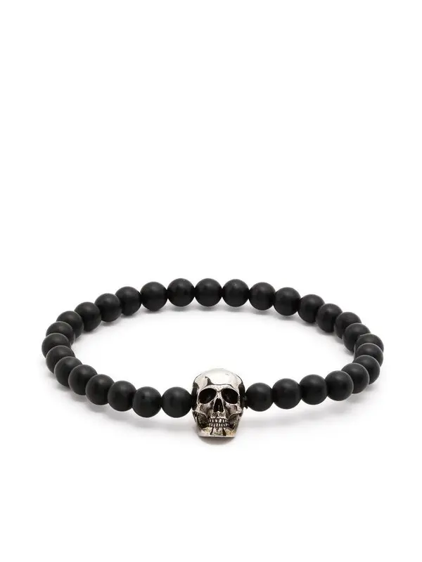Alexander McQueen Skull Beaded Bracelet - Black