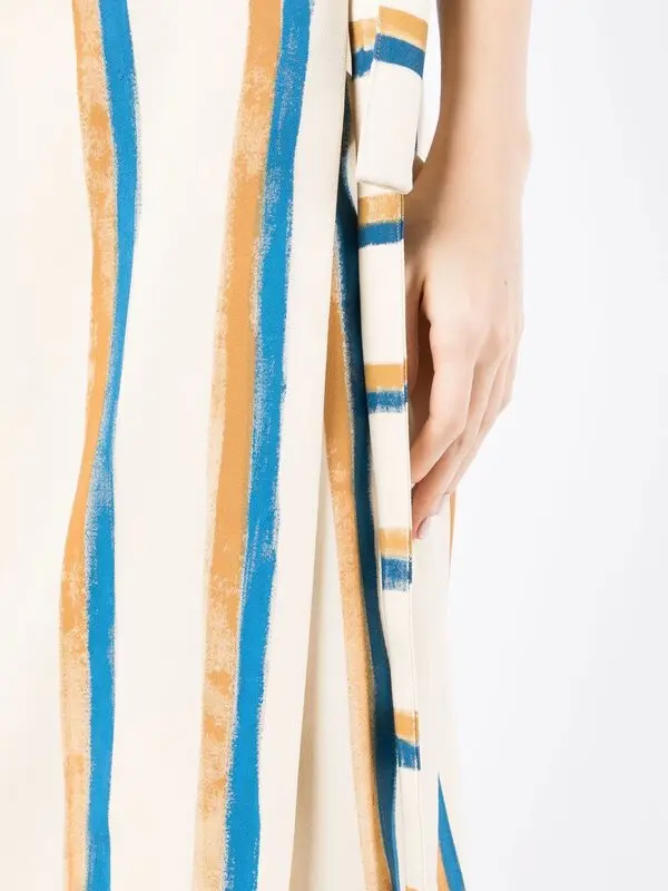Marni Striped Wrap Midi Skirt