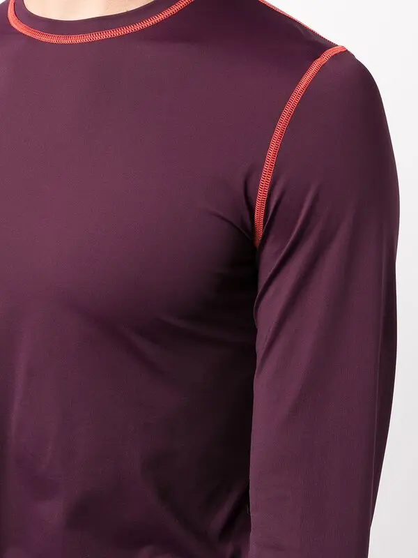 Aztech Mountain Crewneck Long Sleeve Sweatshirt With Contrast Stitching - Purple