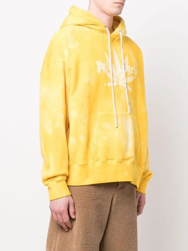 Palm Angels Leaf Tie-dye Logo-print Hoodie