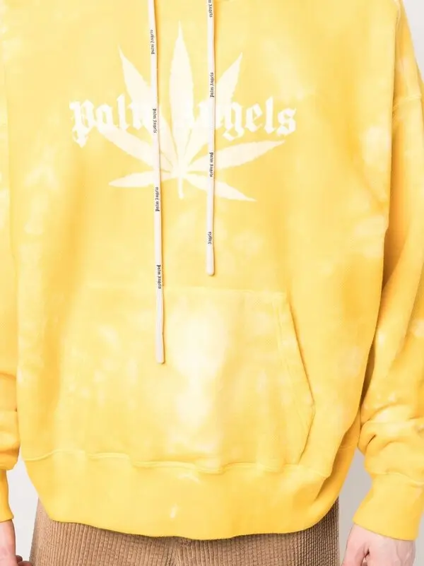 Palm Angels Leaf Tie-dye Logo-print Hoodie