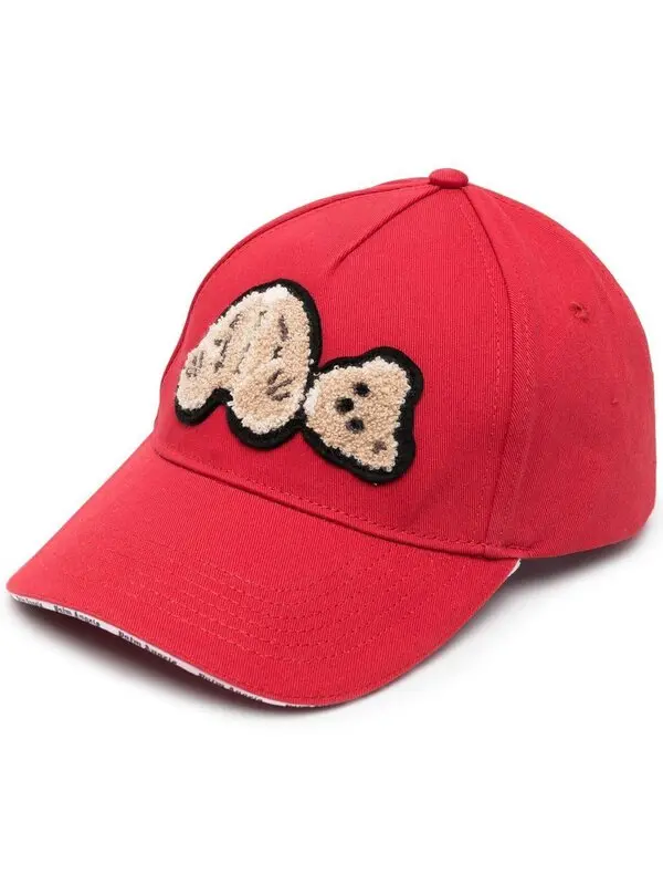 Palm Angels Teddy Bear Appliqué Cap - Red
