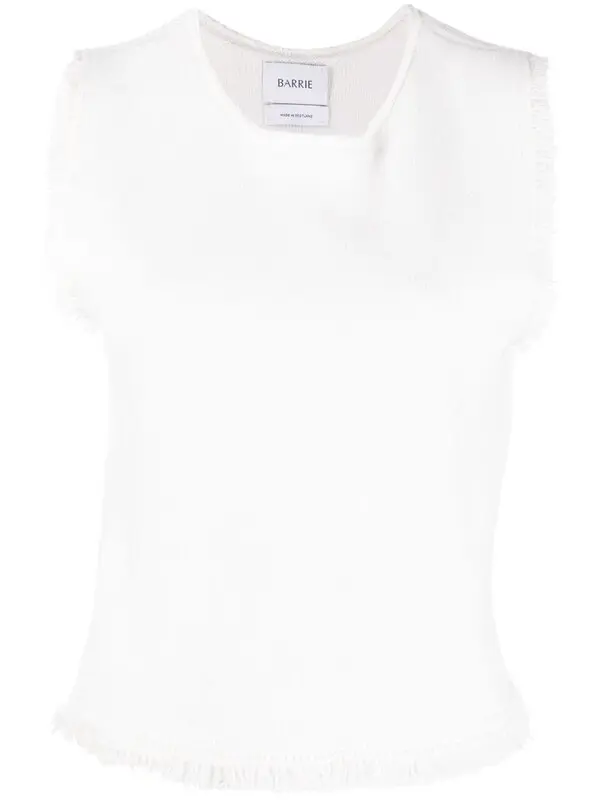 BARRIE Fringe-trim Knitted Top - Neutrals