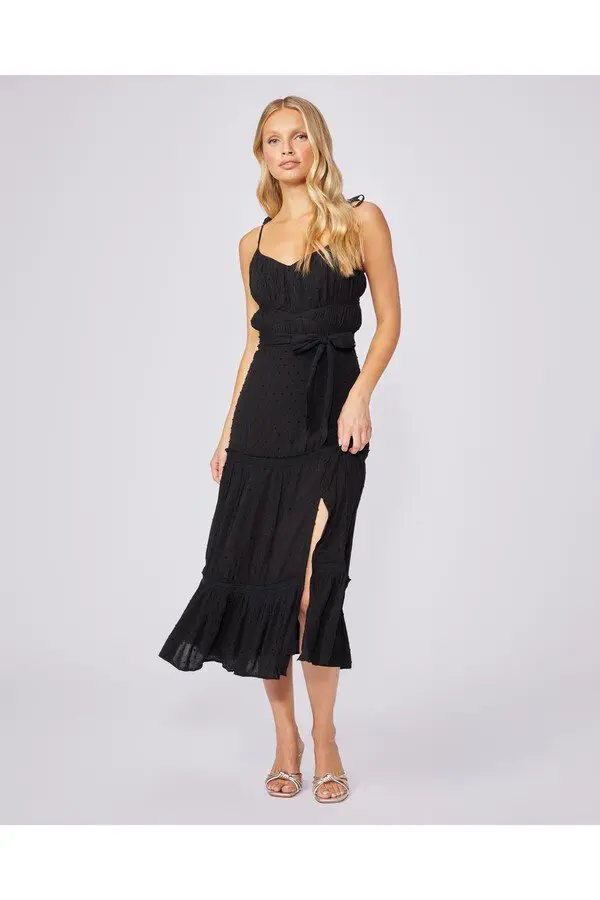 paige inesa midi dress Paige Inesa Midi Dress - Black