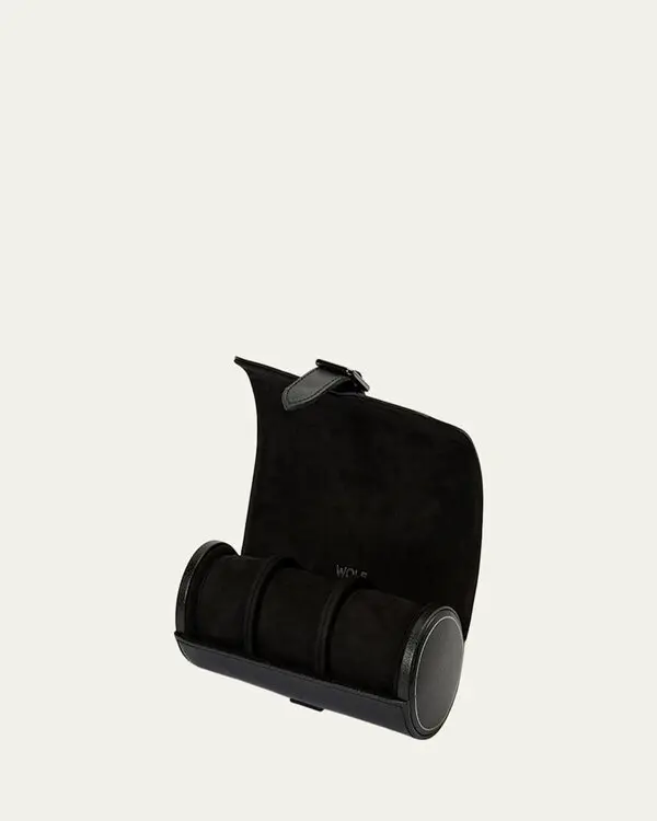 Wolf British Racing Triple Watch Roll - Black
