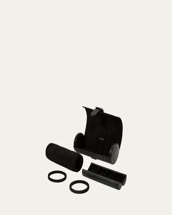 Wolf British Racing Triple Watch Roll - Black