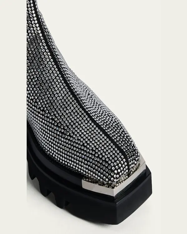 PETER DO Crystal Studded Zip Combat Boots