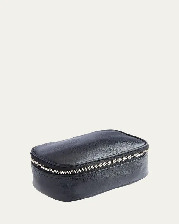 ROYCE NEW YORK Leather Travel Tech Organizer Case - Black