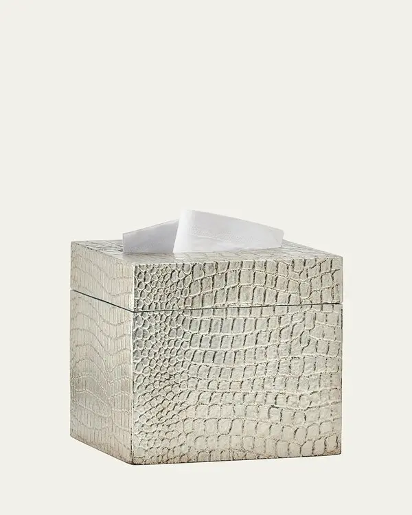 LABRAZEL Crocodile Silver Tissue Cover - Antique Silver