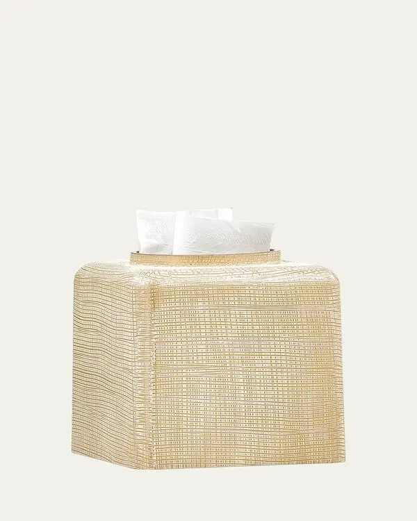 LABRAZEL Woven Tissue Box Cover, Gold