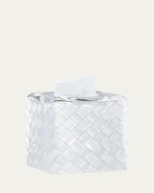 LABRAZEL Basket Weave Tissue Box Cover - Clear/frost