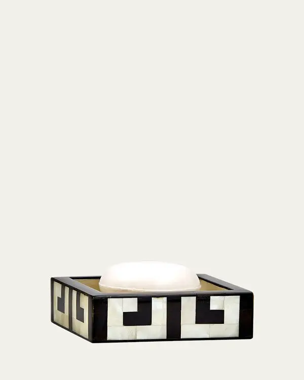 LABRAZEL Greek Key Soap Dish - Ivory/ebony