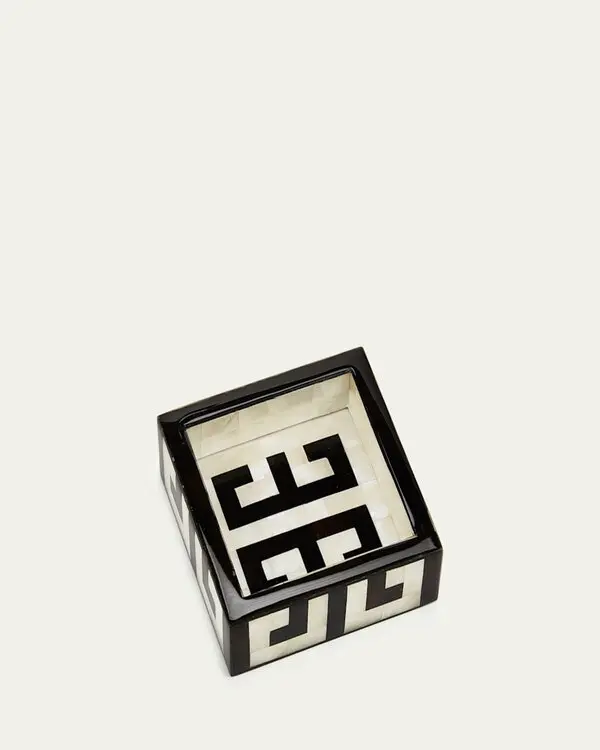 LABRAZEL Greek Key Soap Dish - Ivory/ebony