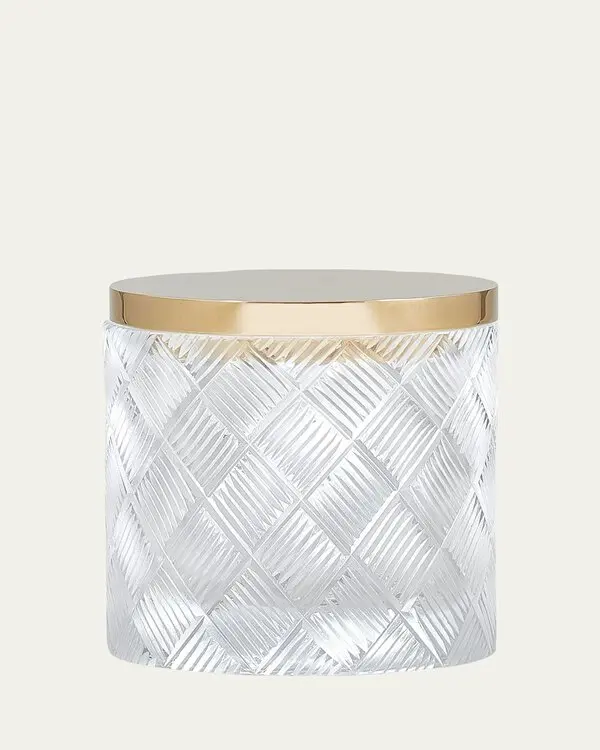 LABRAZEL Basket Weave Canister - Clr/frost/gold