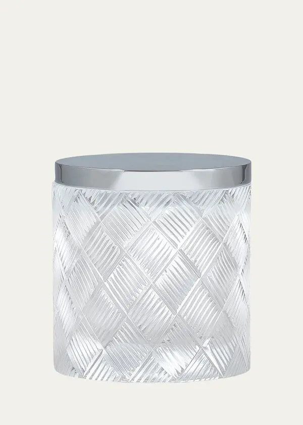 LABRAZEL Basket Weave Canister - Clr/frost/nickel