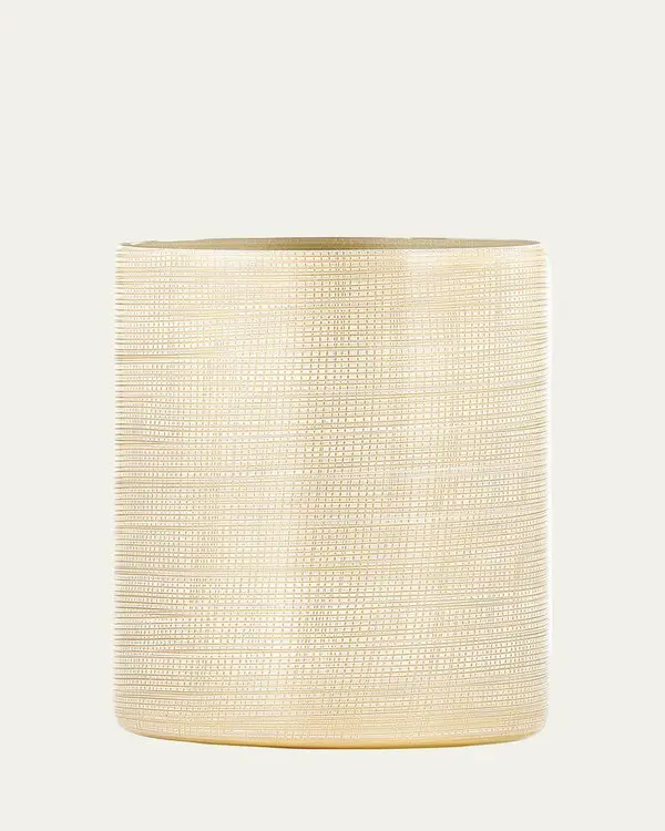 LABRAZEL Woven Wastebasket - Gold/white