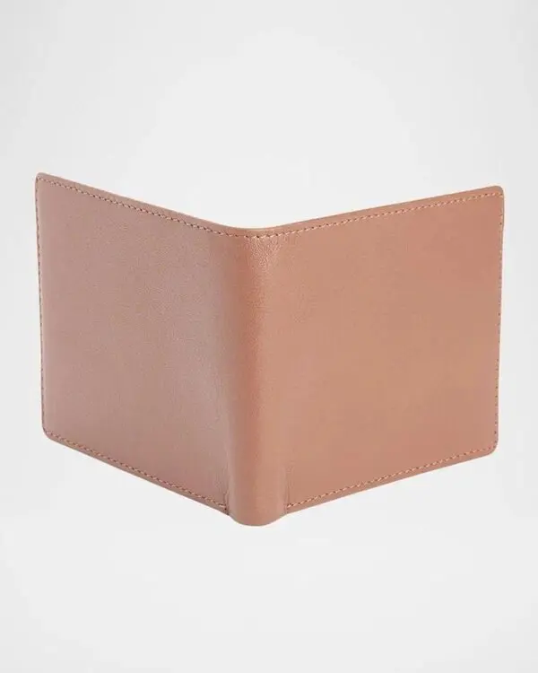 ROYCE NEW YORK Personalized Leather Rfid-blocking Trifold Wallet - Tan Pattern