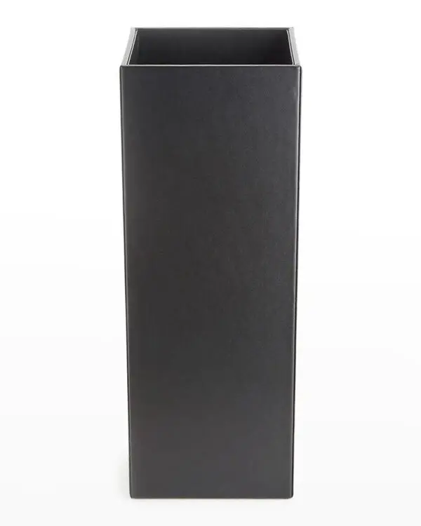 ROYCE NEW YORK Personalized Leather Umbrella Stand - Black