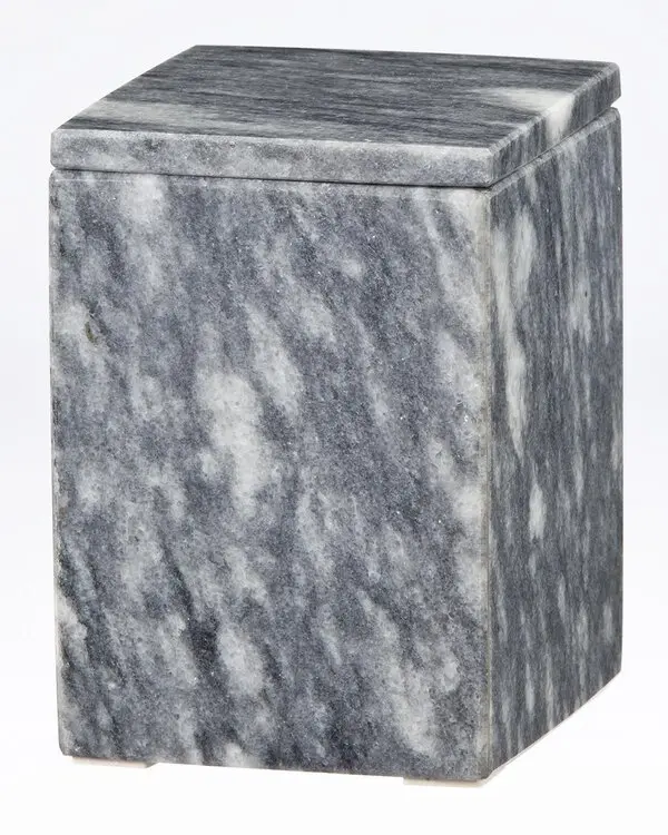 MARBLE CRAFTER Myrtus Collection Square Marble Canister - Cloud Gray