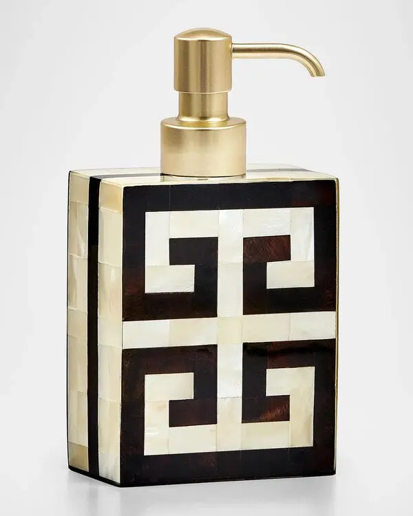 LABRAZEL Greek Key Wastebasket - Matte Brass