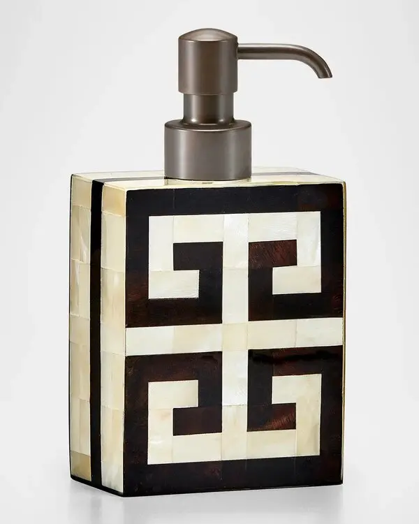 LABRAZEL Greek Key Wastebasket - Matte Bronze