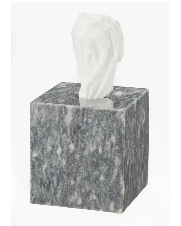 MARBLE CRAFTER Eris Collection Marble Tissue Box - Cloud Gray