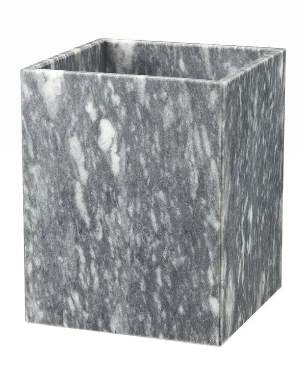 MARBLE CRAFTER Myrtus Collection Square Wastebasket W/ Liner - Cloud Gray