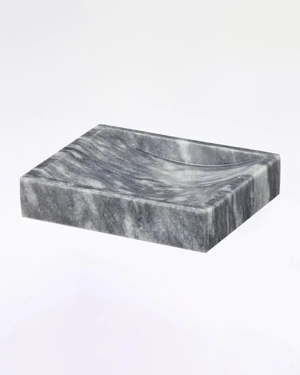 MARBLE CRAFTER Myrtus Collection Square Soap Dish - Cloud Gray