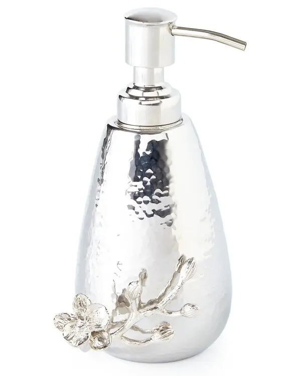 Michael Aram White Orchid Pump Soap Dispenser - Silver