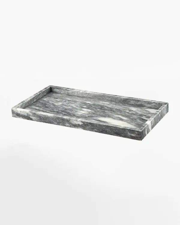 MARBLE CRAFTER Eris Collection Large Vanity Tray - Cloud Gray