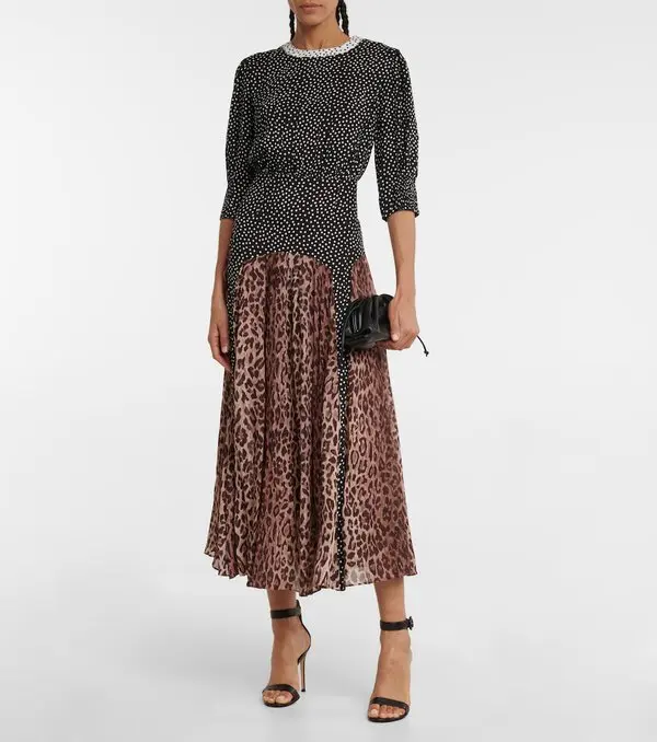Rixo Meg Printed Midi Dress