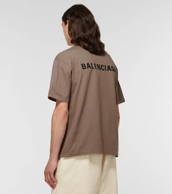 Balenciaga Cotton Jersey T-Shirt - Brown | Editorialist